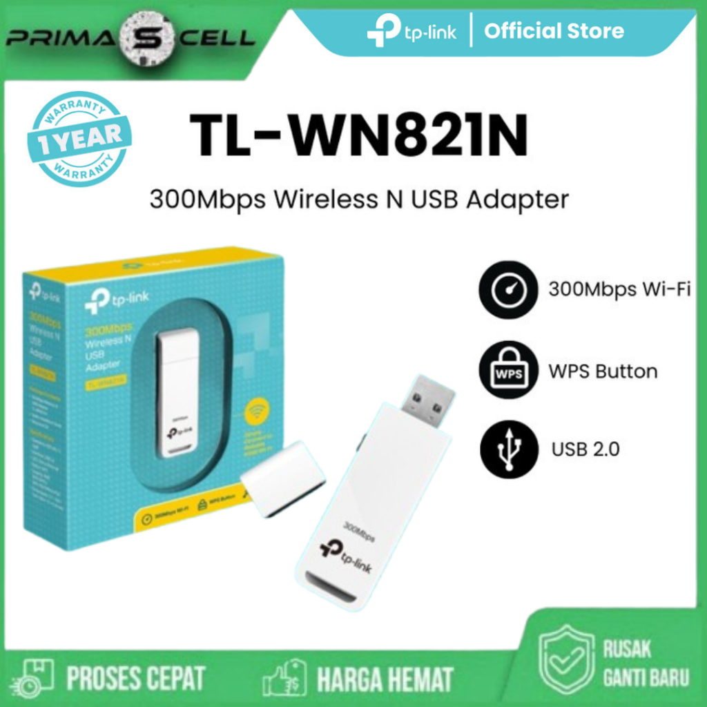 Jual TP-LINK TL-WN821N 300Mbps Wireless N USB Adapter - White - TL-WN821N | Shopee Indonesia