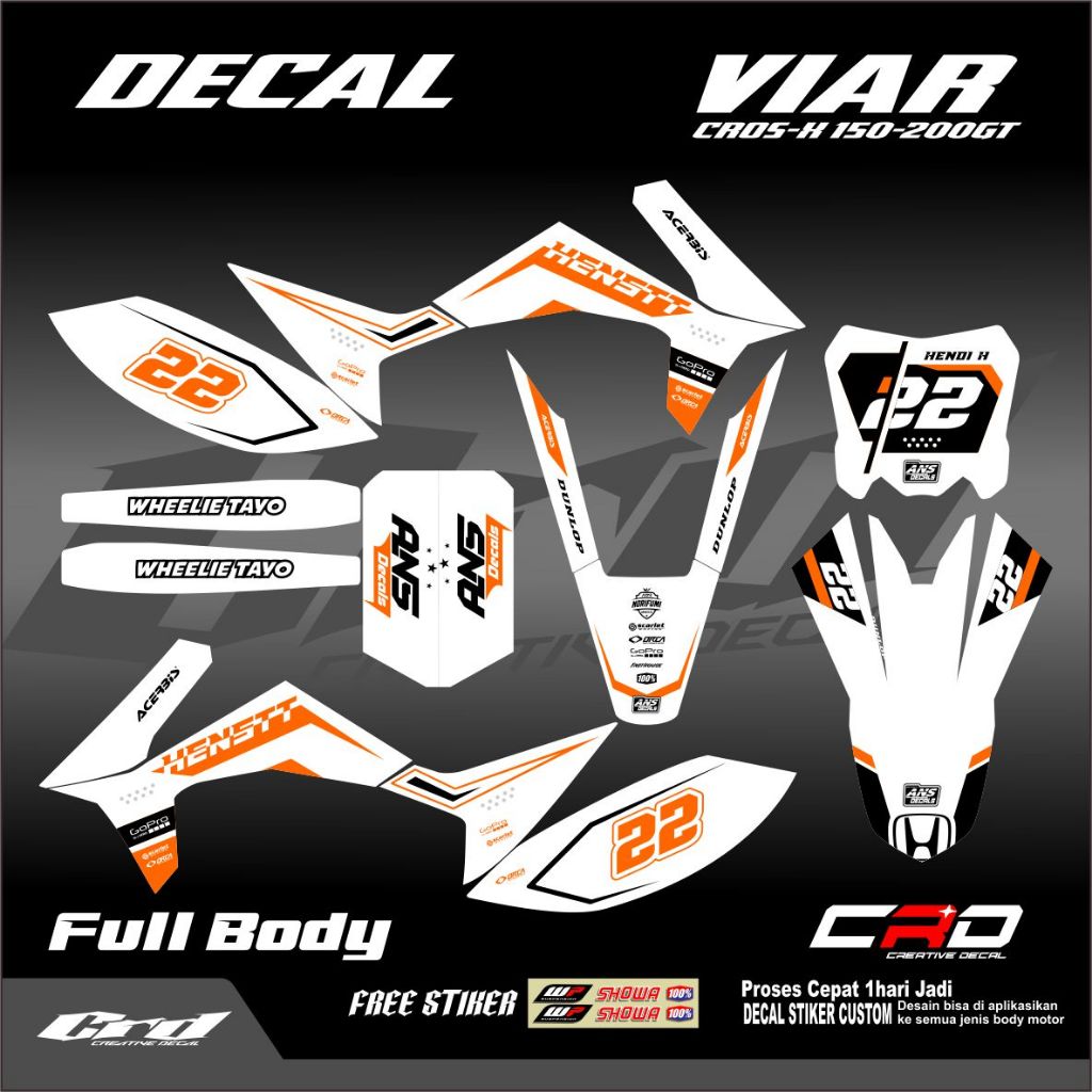 Jual Decal Viar X Cross 150 Terbaru Full Body Decal Viar X Cross 200 GT ...