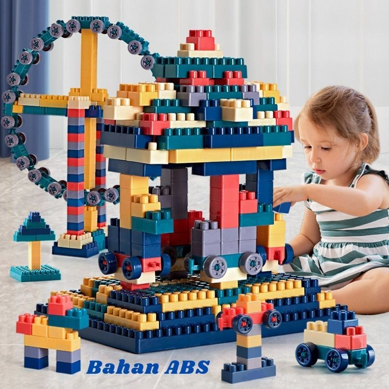Jual Balok Puzzle Interaktif Model Mainan Bangunan Susun Set Bata ...