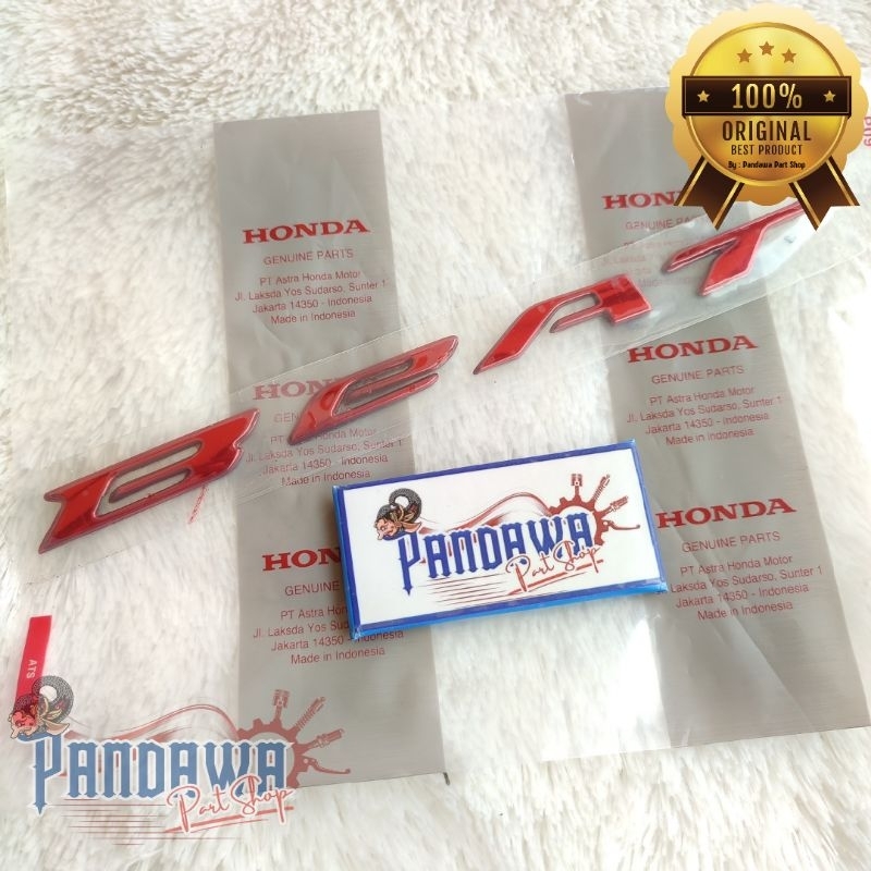 Jual emblem tulisan honda beat 3D warna merah kode part k1a original ...