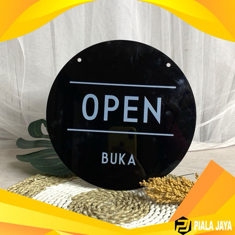 Jual SIGN ACRYLIC OPEN CLOSE | AKRILIK OPEN CLOSE BULAT HITAM | SIGN ...
