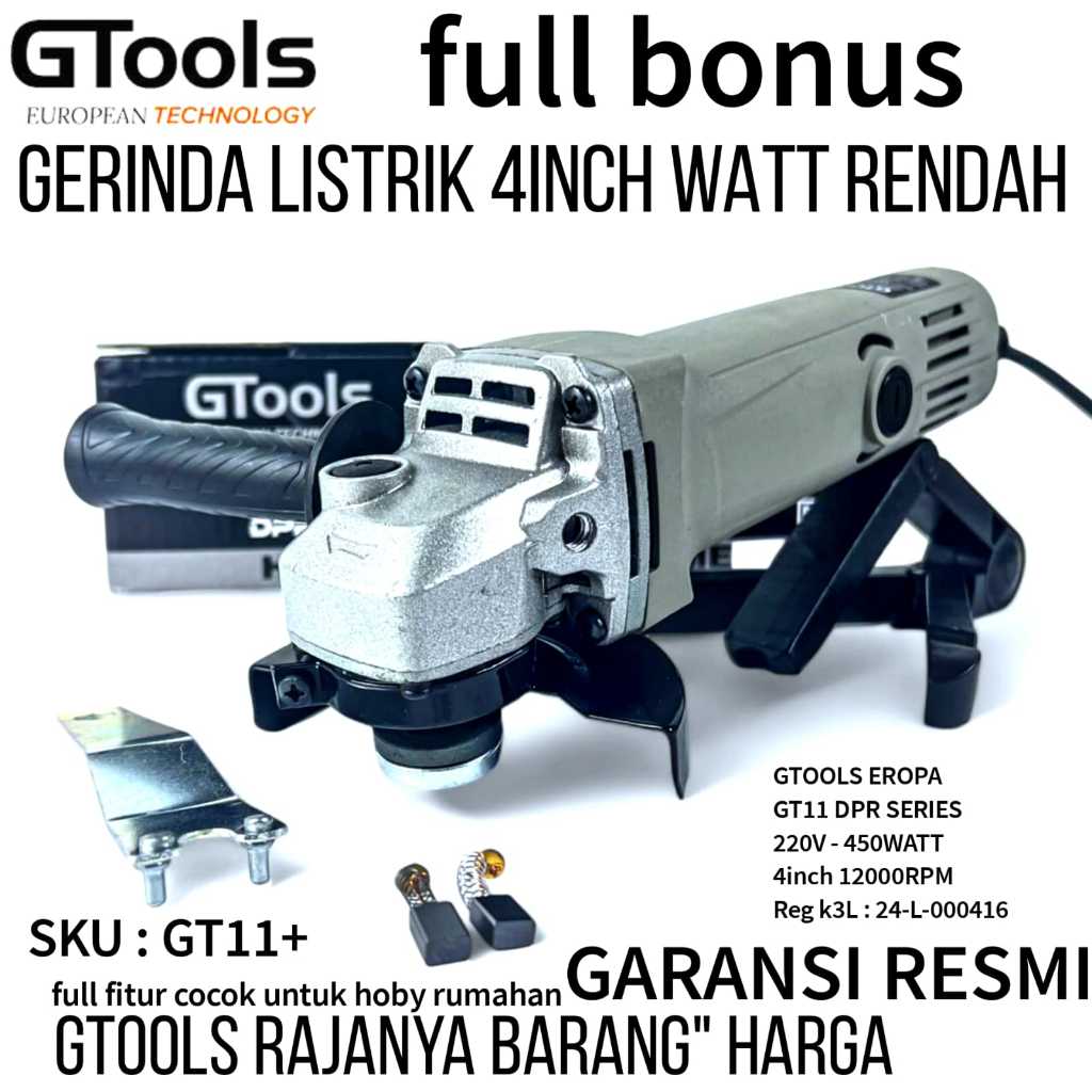 Jual Mesin Gerinda 4 INCH GTOOLS EROPA GT11 Angle Grinder Multifunction ...
