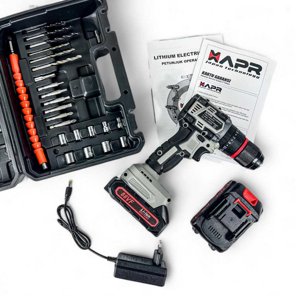 Jual APR BOR IMPACT DRILL BRUSHLESS AP34+ 13MM KEYLESS AUTO LOCK MESIN ...