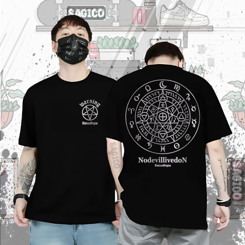 Jual baju Kaos distro motif no devillivedon / Kaos Hitam gambar ...