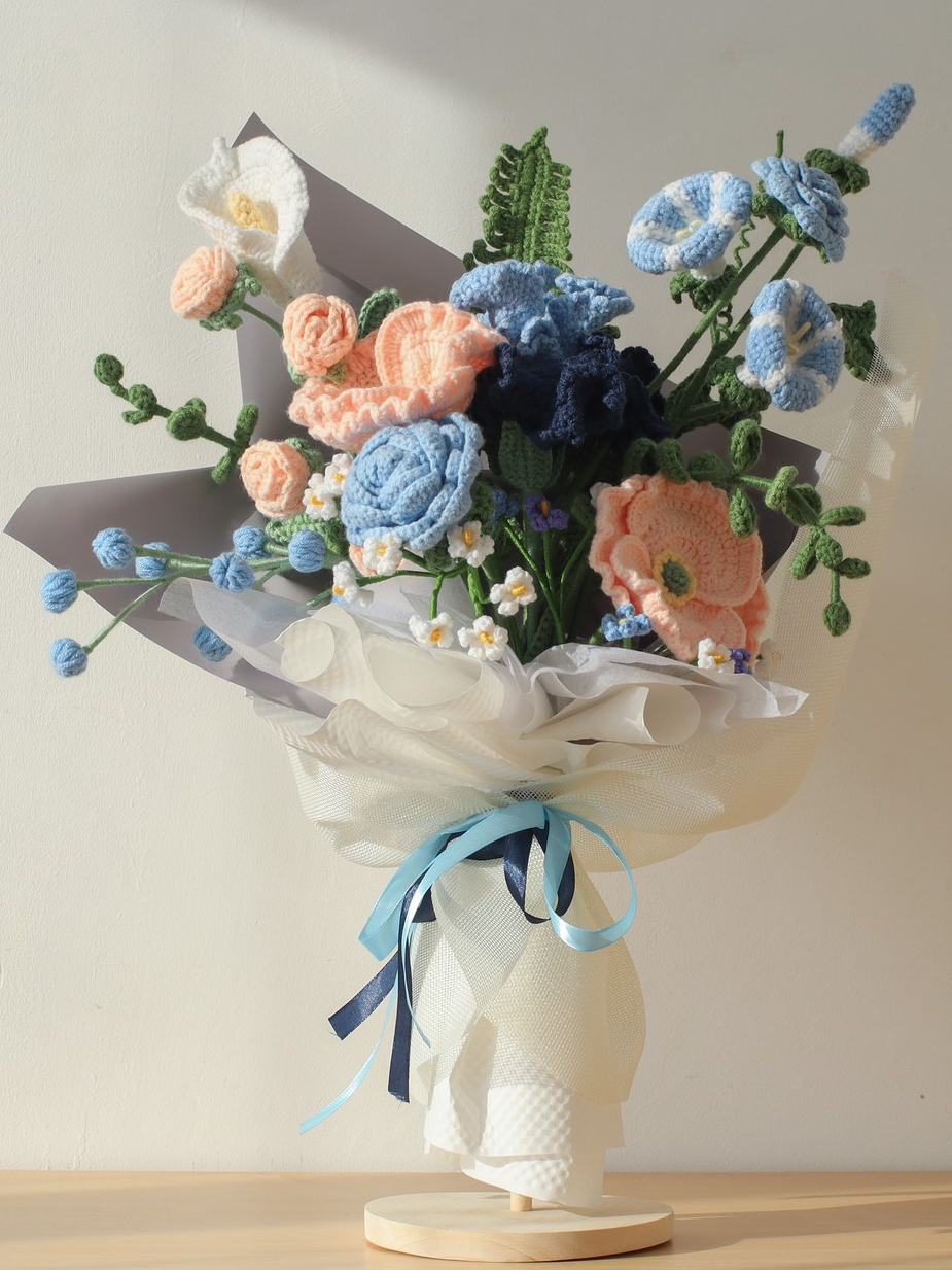 Jual Blooming Sky Crochet Flower Bouquet Buket Bunga Rajut Besar ...