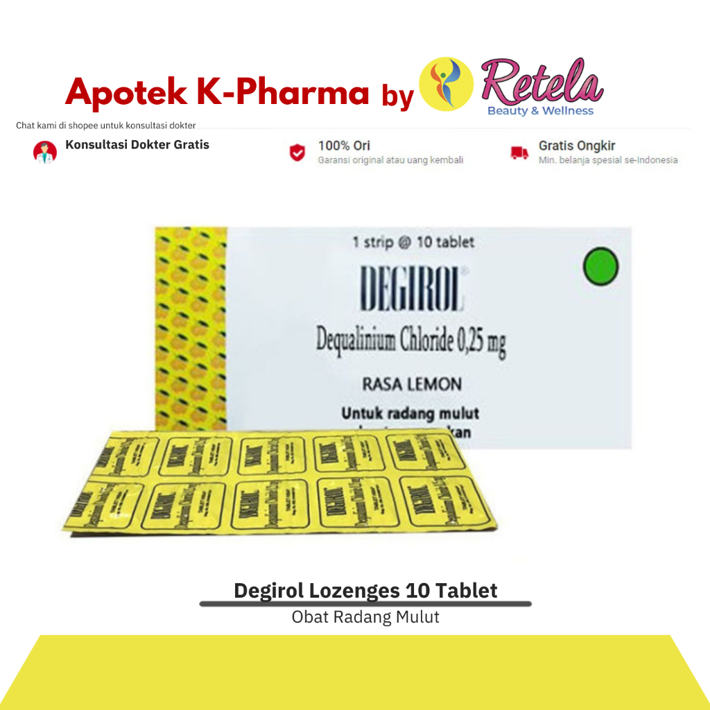 Jual Degirol Lozenges 1 Strip @10 Tablet / Obat Radang Tenggorokan ...
