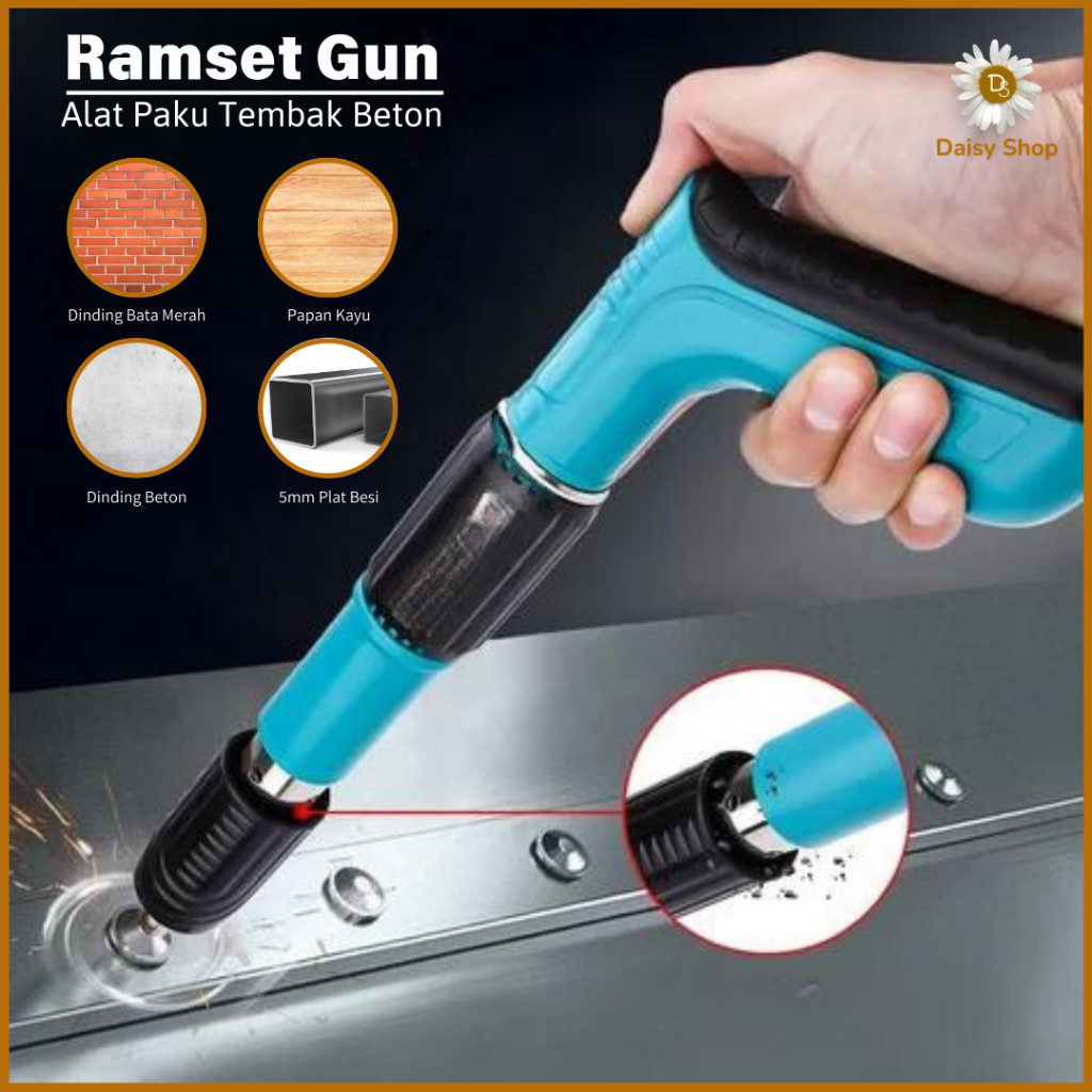 Jual (DS) Alat Tembak Paku Beton Set 7,3mm | Ramset Nail Gun - Stampset ...