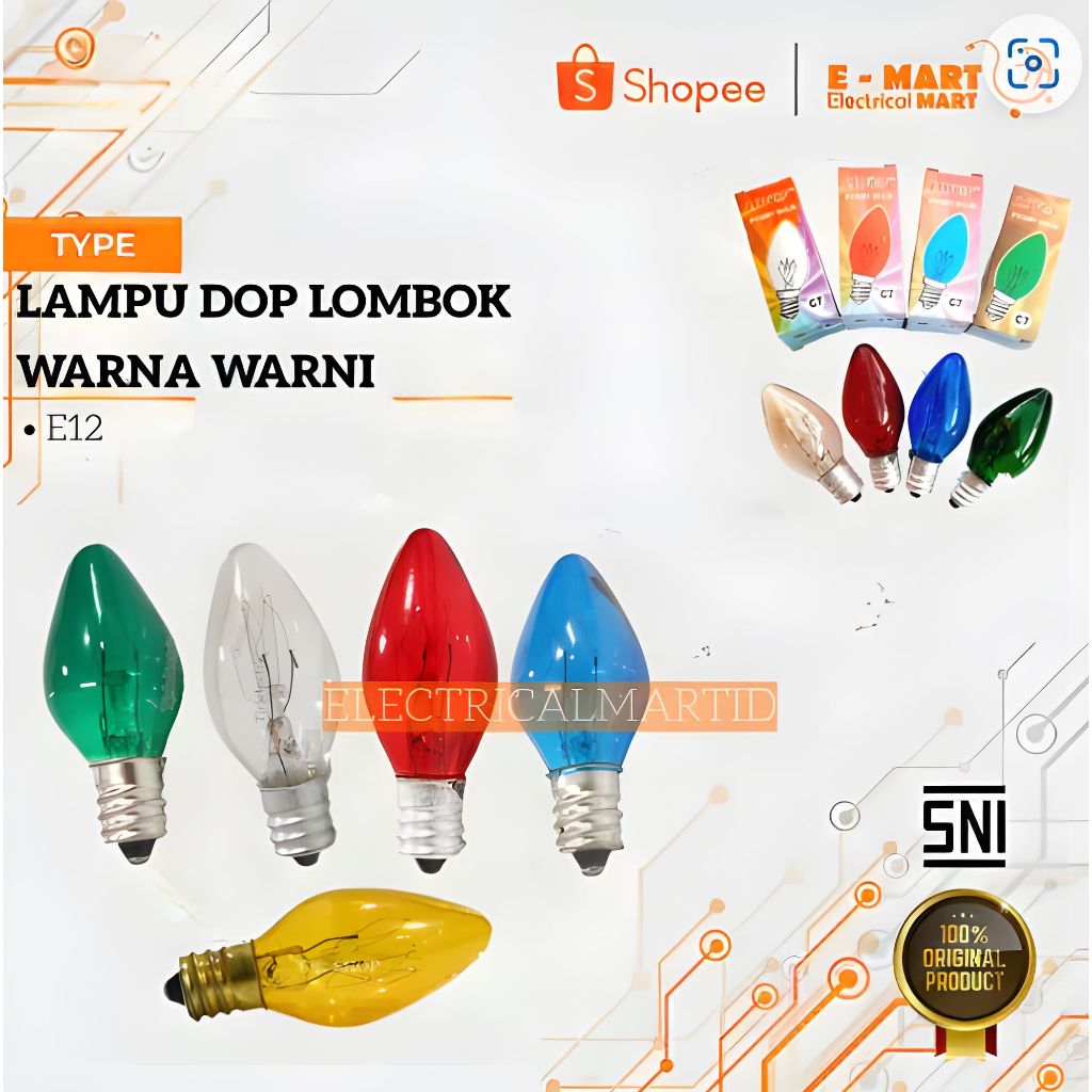 Jual Lampu Dop Lombok E12 / Lampu Tidur Cabe Clear(kaca bening) dan ...