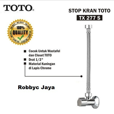 Jual TOTO Stop Kran Wastafel / Stop Valve With Heavy Duty Flexible Hose TX277S (L=250MM ...