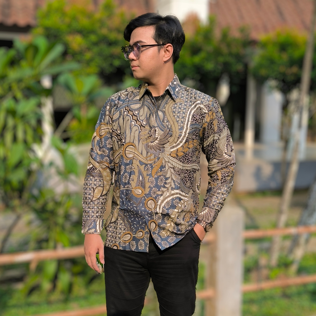 Jual Batik Lengan Panjang Pria Premium Printing Kemuning Mas / Warna ...