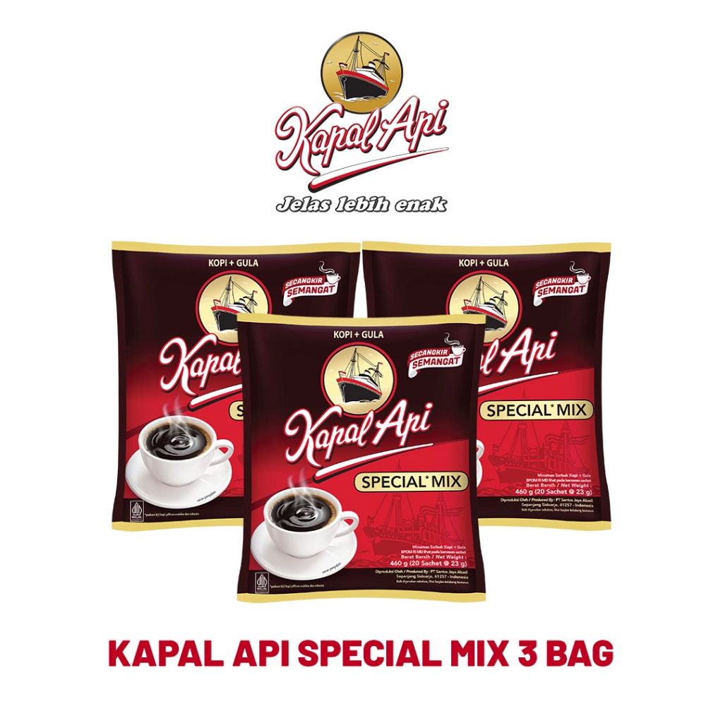 Jual KAPAL API Special Mix 3 Bag (20 x 23 gr) | Shopee Indonesia