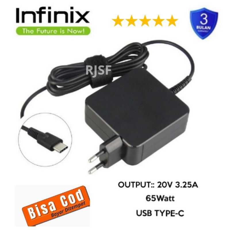 Jual Adaptor Adapter original charger 65W Type C Untuk Infinix Inbook ...