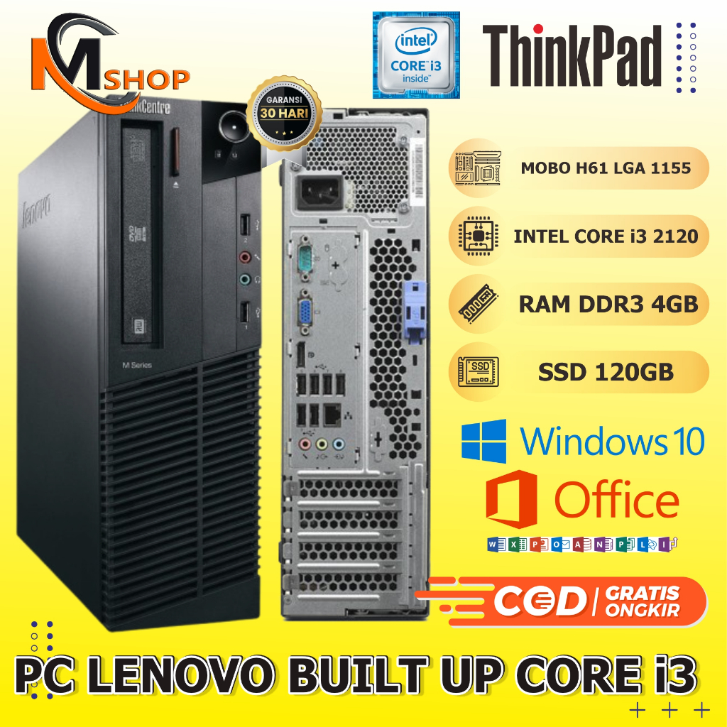 Jual PC Built Up Lenovo ThinkCentre M Series Build Up Core i3 / i5 Gen ...