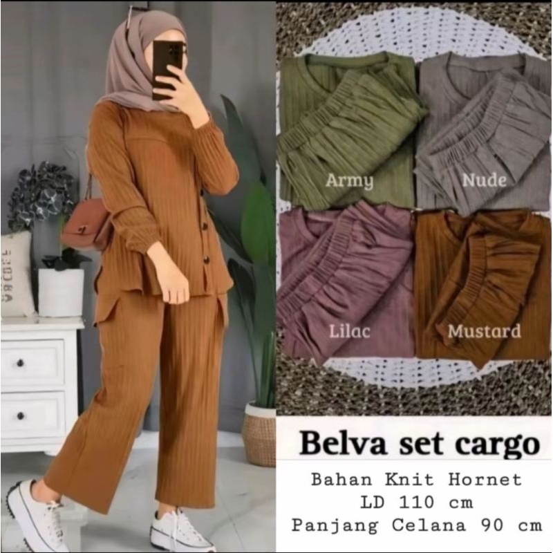 Jual BELVA SET KNIT HORNET SETELAN WANITA HORNET KANCING LENGAN PANJANG MUSLIMAH//ONESET KNIT ...