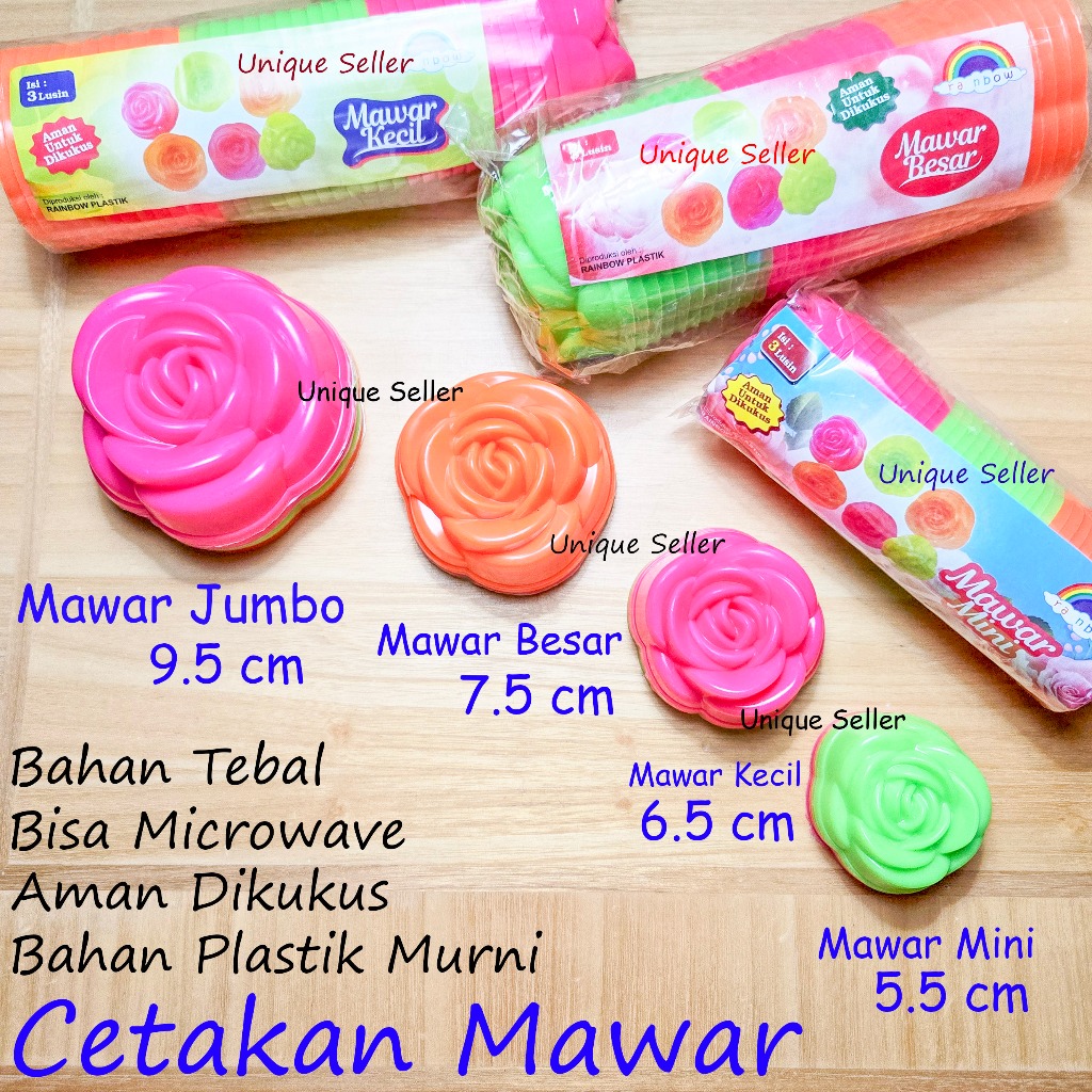 Jual [Isi12] Cetakan Kue Mawar Plastik Mini Kecil Besar Jumbo / Cetakan ...