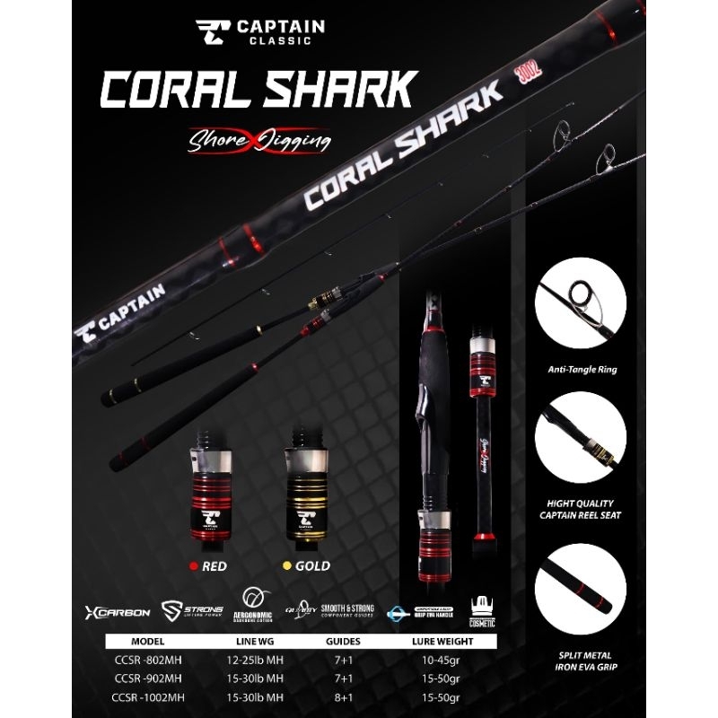 Jual Rod SPINNING CAPTAIN CORAL SHARK SHORE JIGGING | Shopee Indonesia