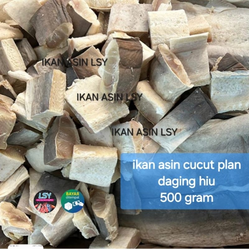 Jual ikan asin cucut plan / daging hiu super 500gram | Shopee Indonesia