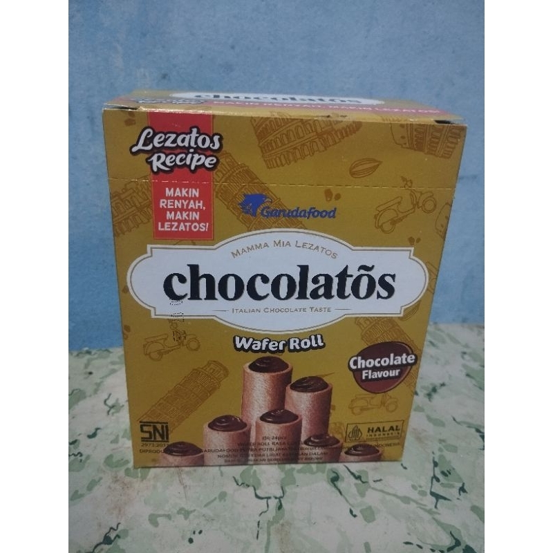 Jual CHOCOLATOS WAFER ROLL COKLAT BOX ISI 24 | Shopee Indonesia