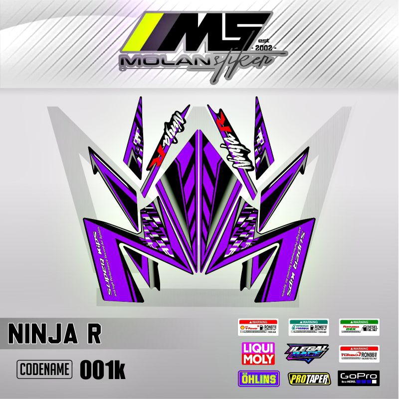 Jual Decal Sticker Striping Variasi Ninja R Motif Ori 2014-2015 Ninja R ...