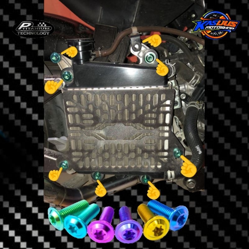 Jual baut cover radiator plus baut radiator aerox titanium satu set 8 ...