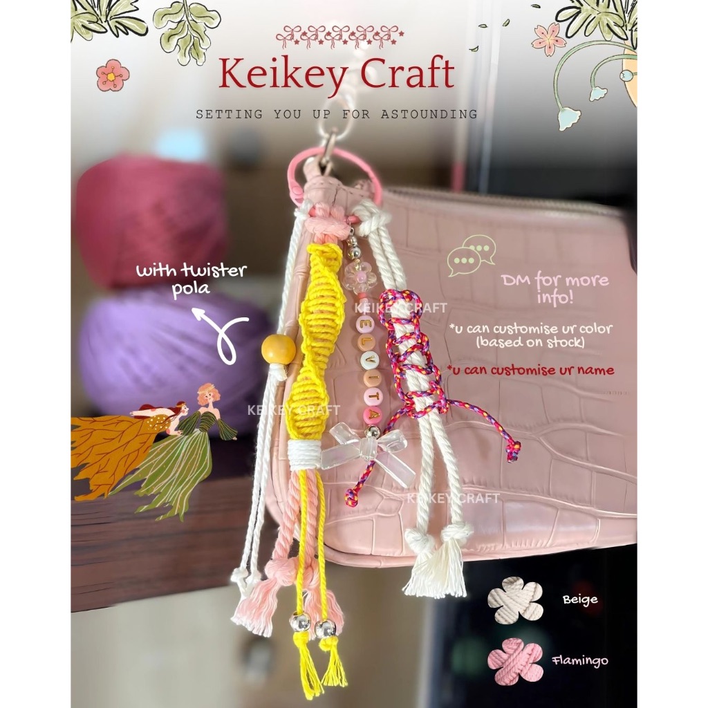 Jual Bag Charm Carabiner | Gantungan Tas Lucu | Gantungan Kunci Makram ...