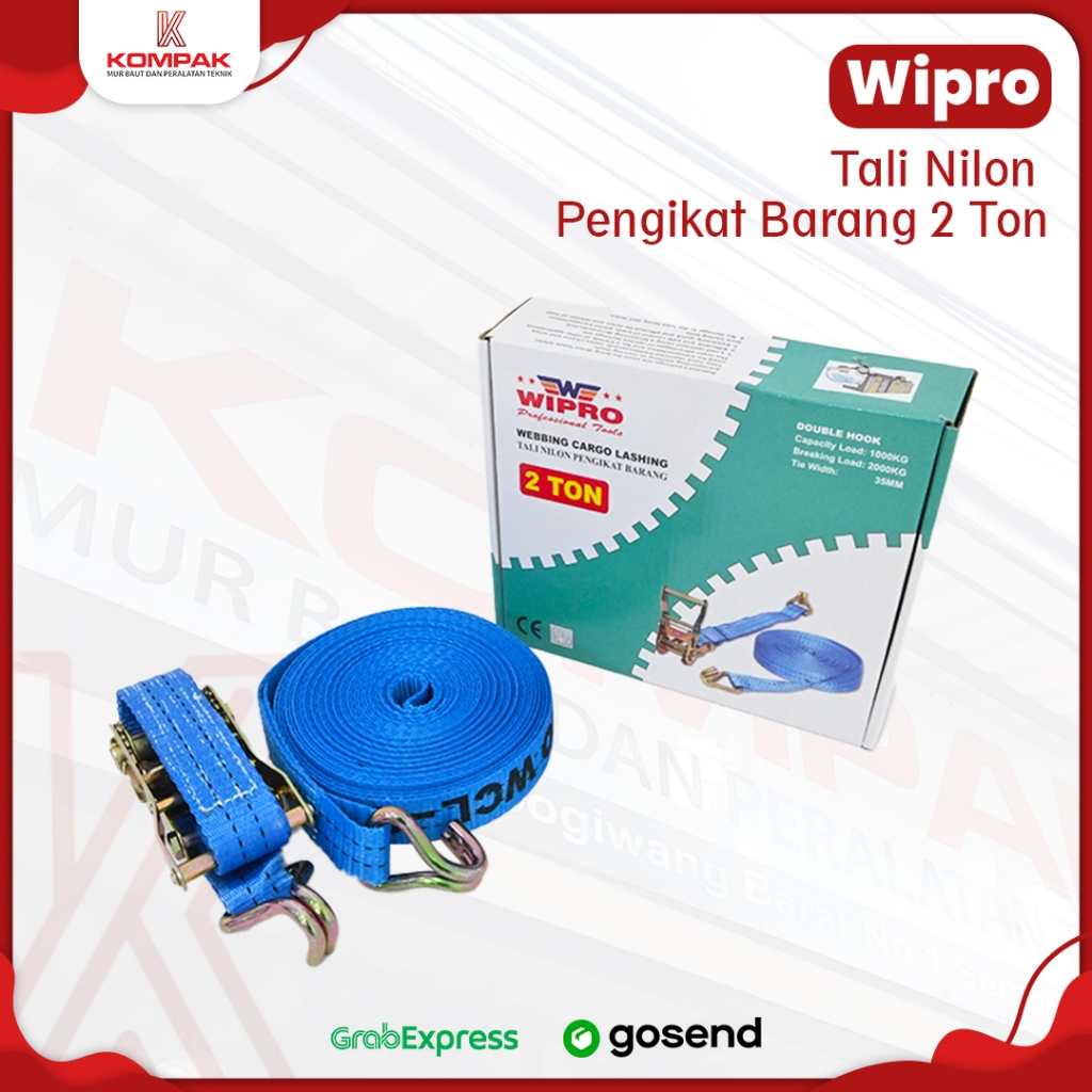 Jual Webbing Cargo Lashing 2T x 12mtr WCL2T12 WIPRO Tali Pengikat ...
