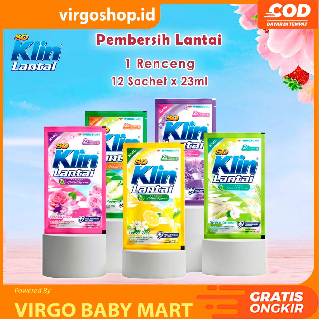 Jual 1 Renceng SO KLIN Lantai Pembersih Lantai Wangi 12sachet 23ml | Shopee Indonesia