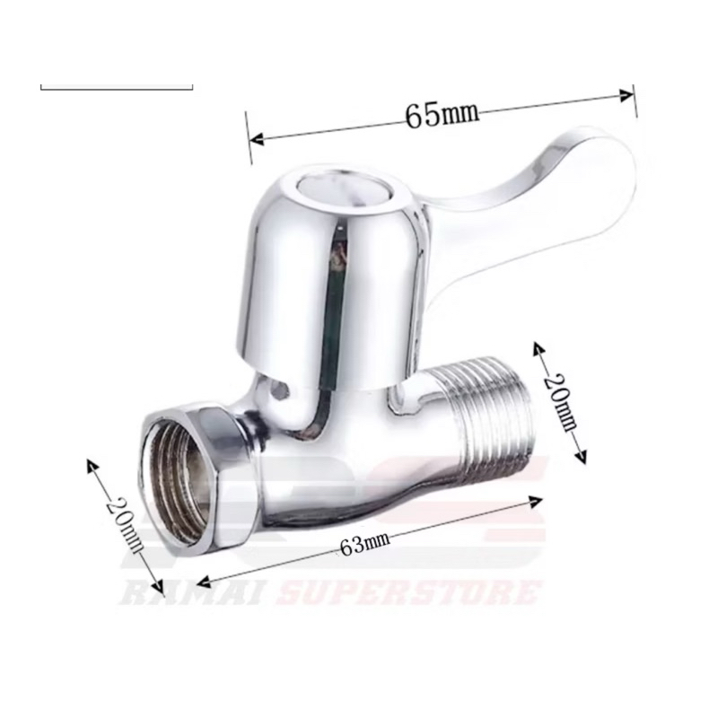 Jual Stop Kran/Keran Lurus Drat Luar Dalam 1/2" inch (KT-001) | Shopee ...