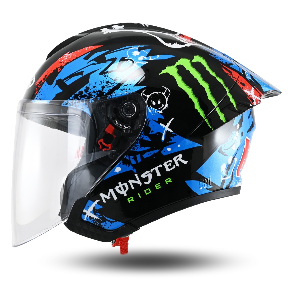 Jual Helm Half Face Nsx Motif Monster Akatsuki SNI Visor Smoke | Shopee ...