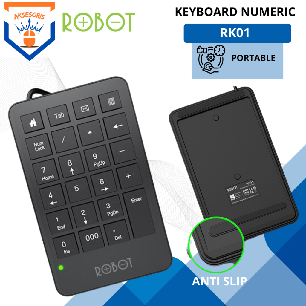 Jual ROBOT RK01 Wired Numeric Keypad Black Tombol Multimedia Kecil dan ...