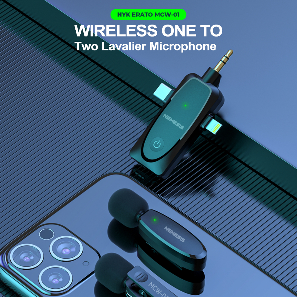 Jual Microphone Mic Wireless Clip On 3 in 1 universal Nemesis Erato ...