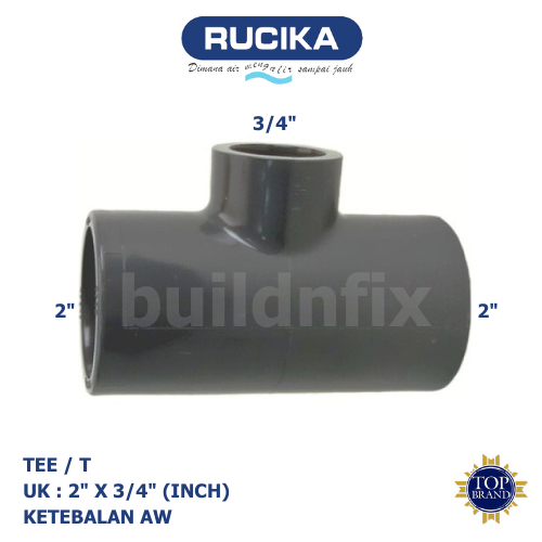 Jual RUCIKA TEE / T PVC 2" X 3/4" AW (TEBAL) | Shopee Indonesia