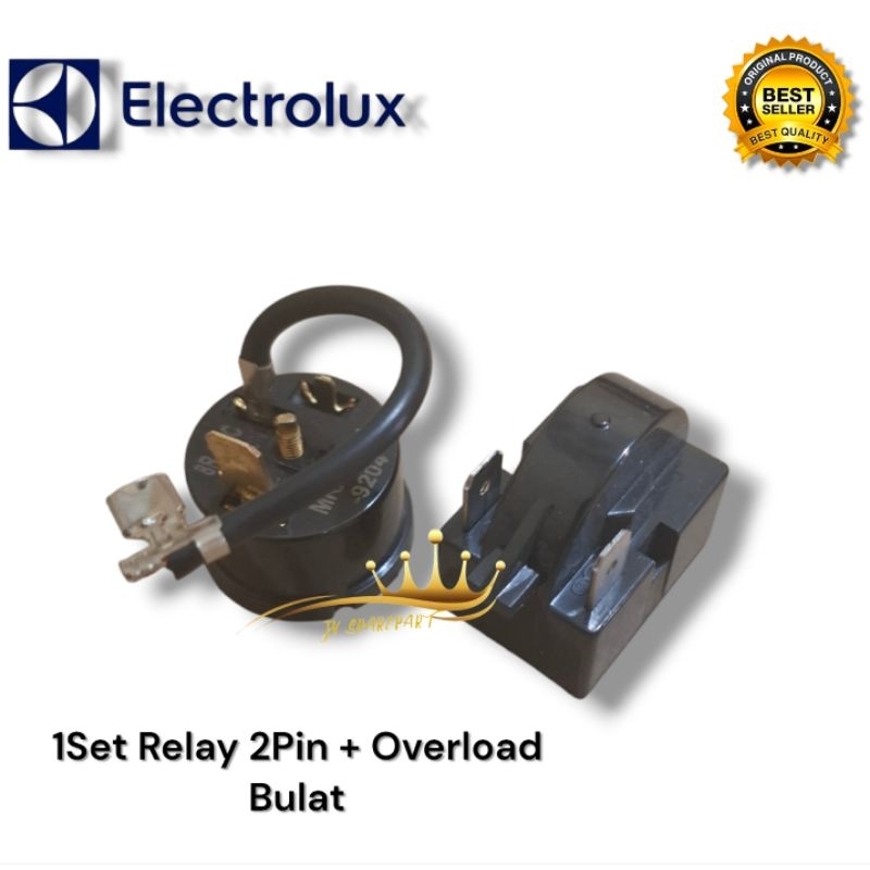 Jual [1SET] Relay ptc 2 Pin + Overload Bulat Kulkas Electrolux 2 Pintu ...