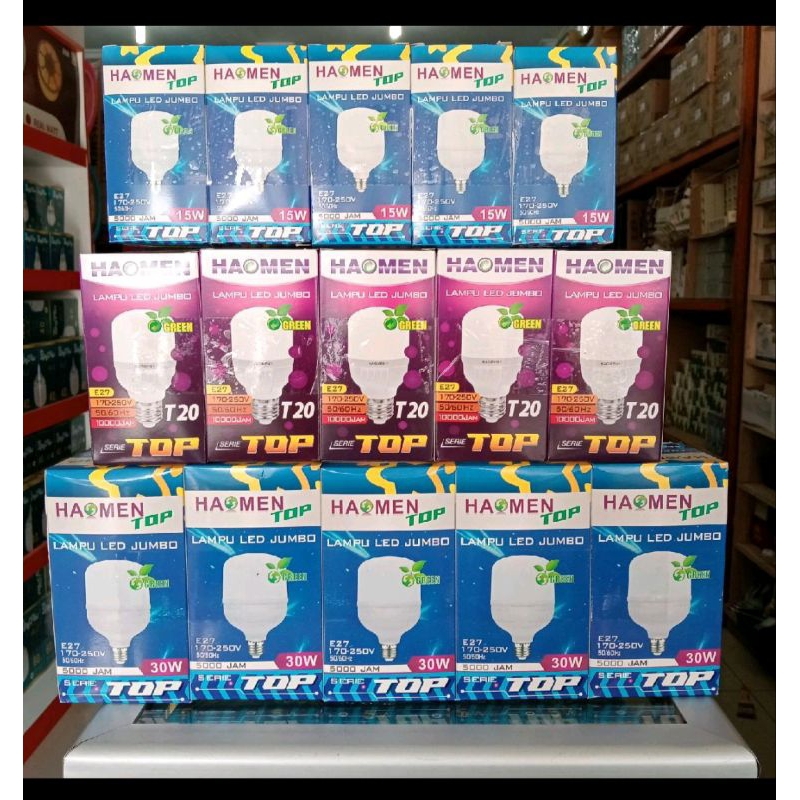 Jual LAMPU HAOMEN 30WT(5)+20WT(5)+15WT(5). TOTAL 15 PCS | Shopee Indonesia