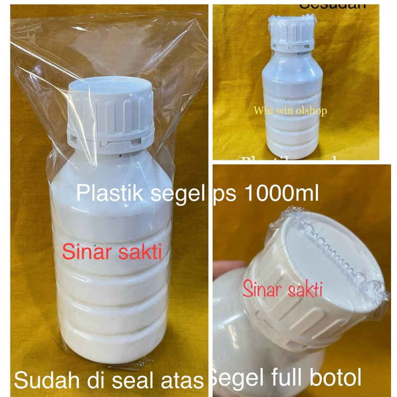 Jual plastik segel botol ps 1000ml /plastik segel shrink seal atas | Shopee Indonesia
