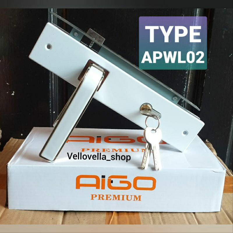 Jual 1 SET APWL02 Gagang pintu aigo Besar full set Putih PREMIUM 25cm ...