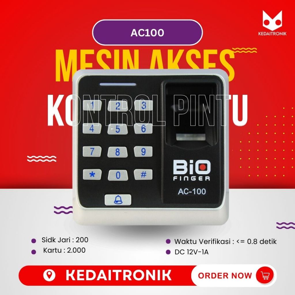 Jual Mesin Akses Kontrol Pintu BioFinger AC-100 Bio Finger AC100 ...