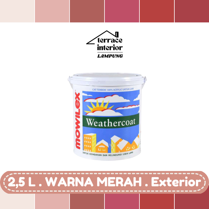 Jual Cat Tembok Mowilex Weathercoat warna Merah 2.5 L | Shopee Indonesia