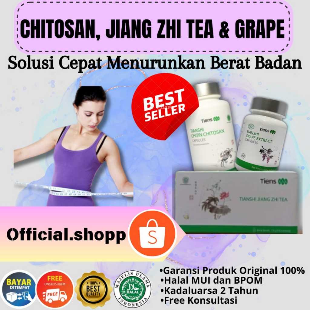 Jual Paket Pelangsing Badan 100% Ampuh Original Jiang Zhi Tea + Grape ...