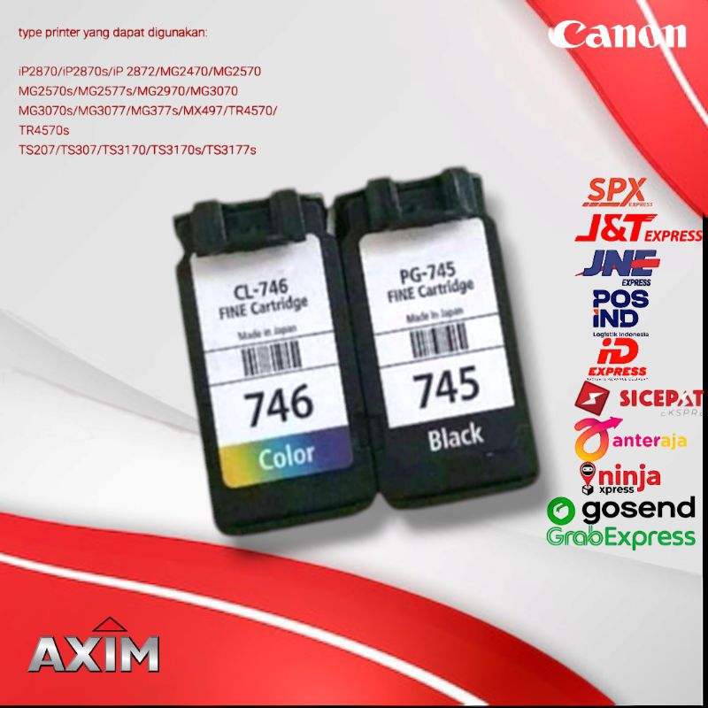 Jual Tinta Cartridge canon 745/746 Siap pakai untuk printer Canon ...