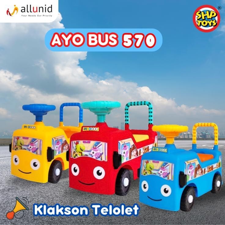 Jual mainan mobil anak bisa dinaiki ayo bus shp 570 telolet musik bus ...