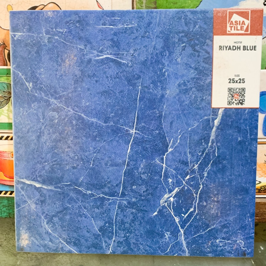 Jual Keramik Lantai Kamar Mandi 25x25 Asia Tile Riyadh Biru | Shopee ...