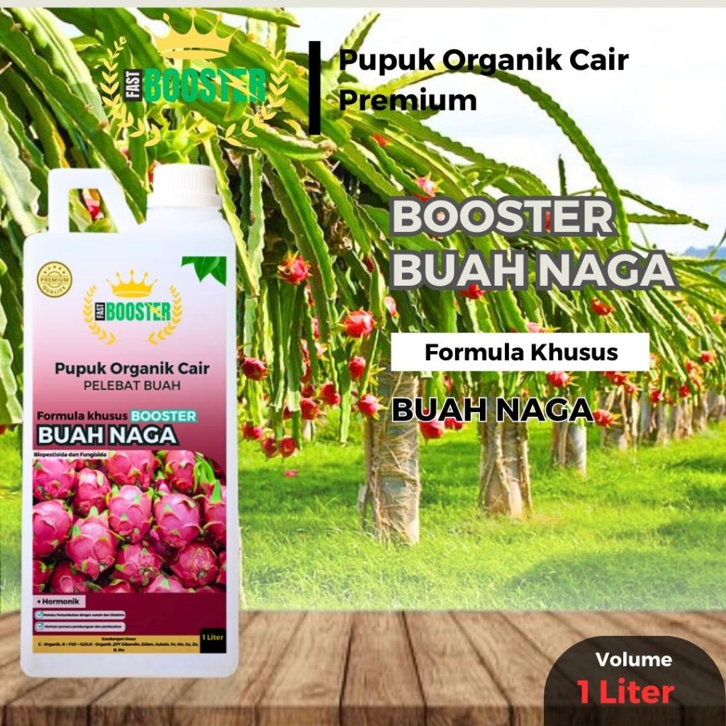 Jual Pupuk Organik Cair Buah Naga 1 Liter Booster pertumbuhan, pembunggan dan pelebat buah ...