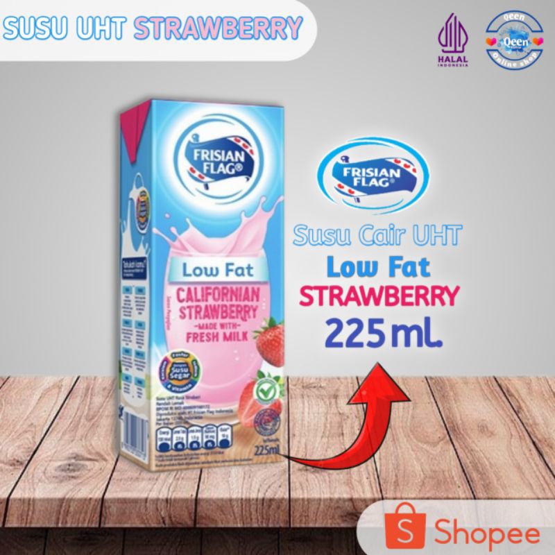 Jual FRISIAN FLAG Susu Cair UHT Strawberry 225 Ml/ Susu UHT Cair Low Fat Strawberry. | Shopee ...