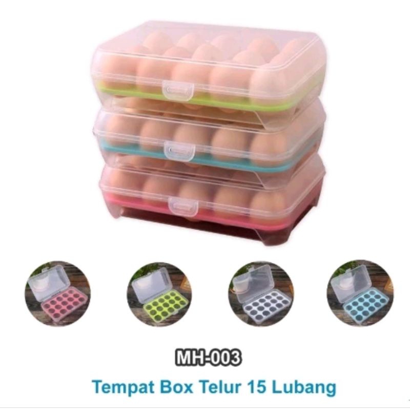 Jual Tempat Telur Isi 15 Sekat Kotak Telor Egg Storage box Penyimpanan ...