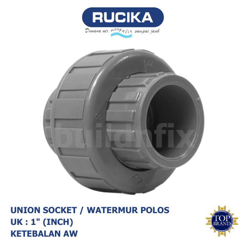 Jual RUCIKA UNION SOCKET / WATERMUR POLOS PVC 1" AW (TEBAL) | Shopee ...