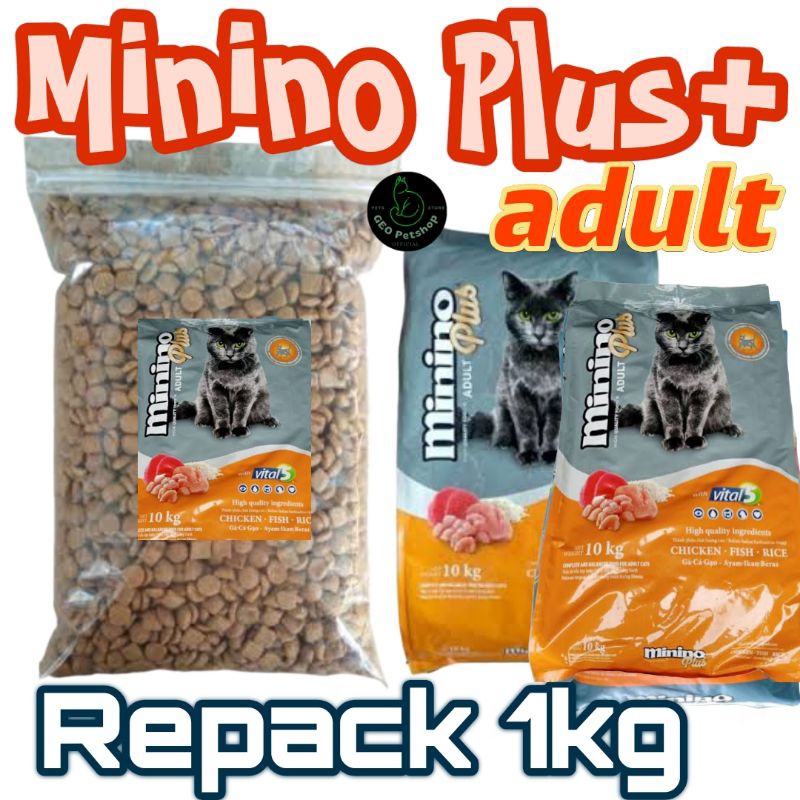 Jual Minino Plus Adult / Minino Yum All Stage Repack 1kg Cat Food Real ...