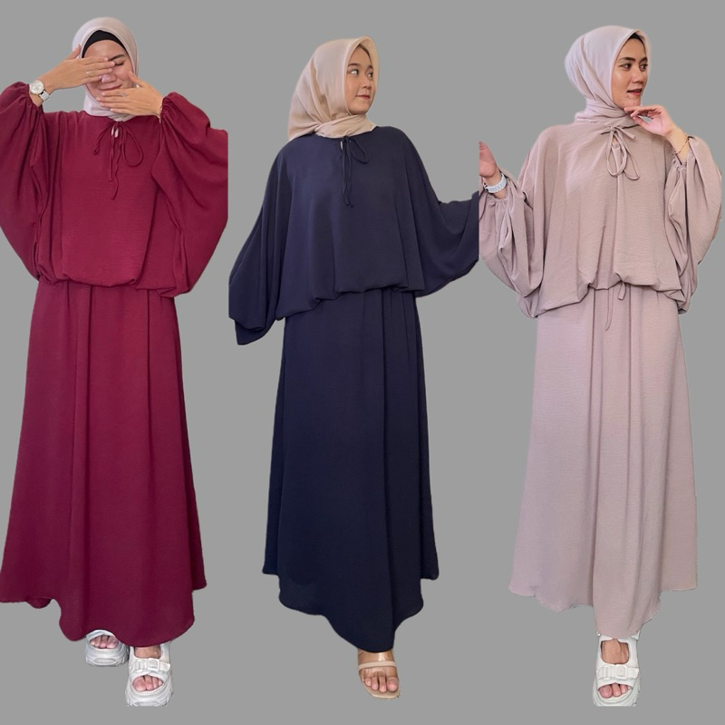 Jual Set rok blouse oversize bettwing crinkel airflow premium/setelan ...