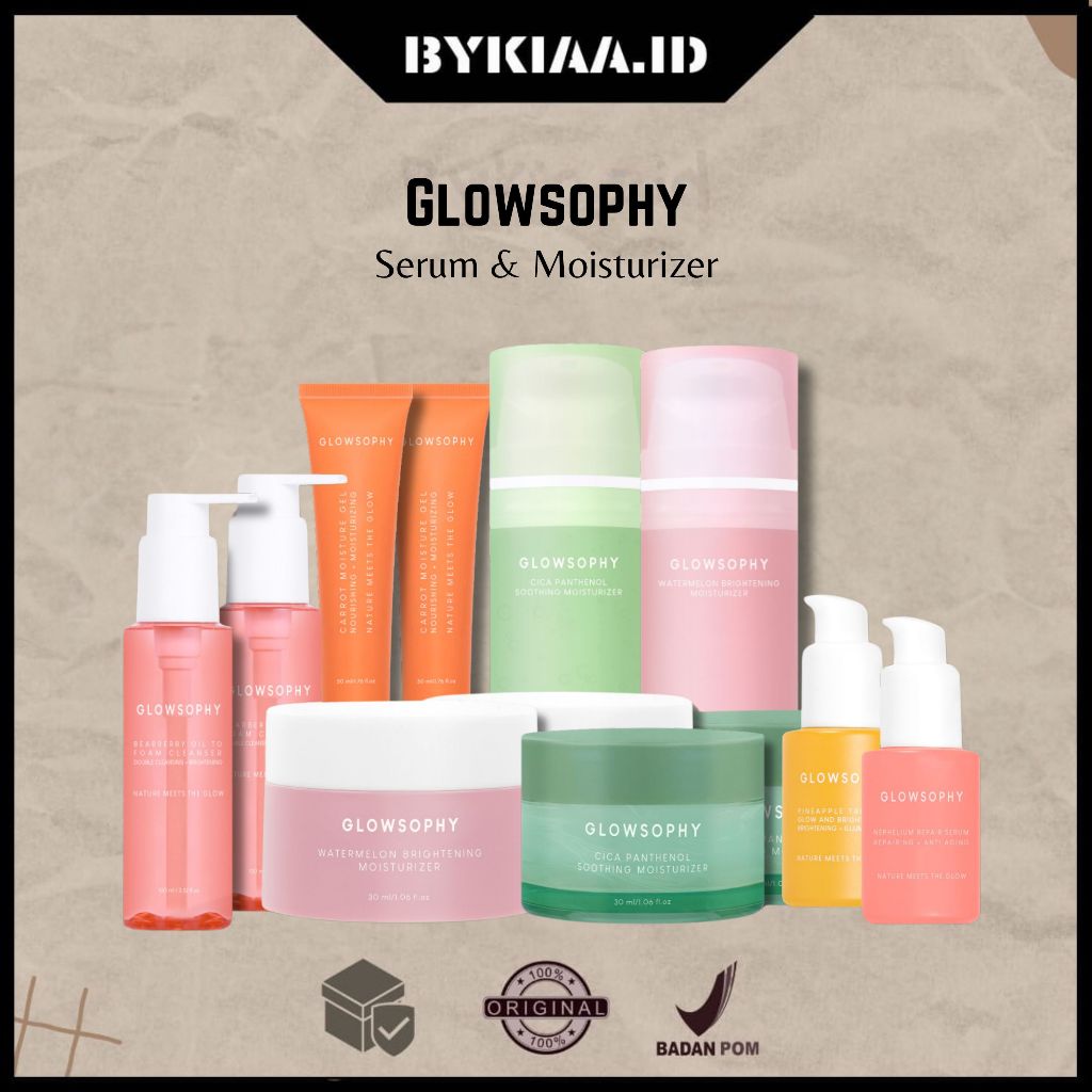 Jual Glowsophy | Nephelium Repair Serum, Watermelon Brightening Moisturizer, Pineapple Triple-C ...