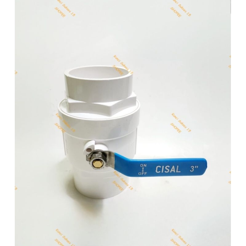 Jual Ball Valve PVC ABS 3" inch Gagang Stainless CISAL / Stop Kran PVC ...
